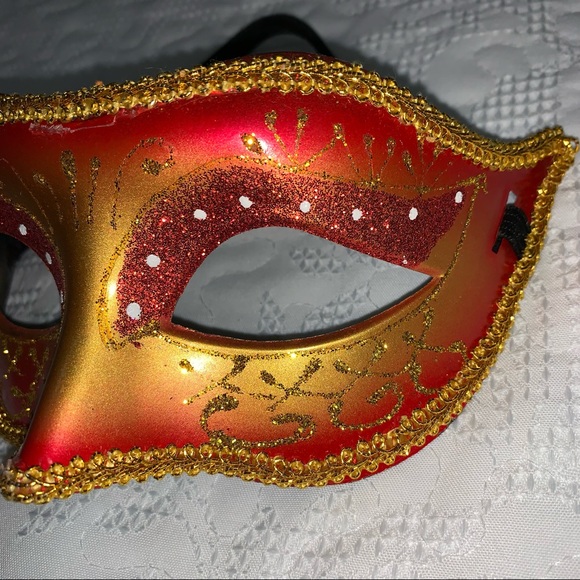 Accessories | Opera Eye Mask Red Gold | Poshmark